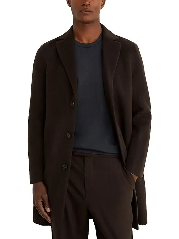 REISS Knight Epsom Wool Blend Coat - Dark Brown