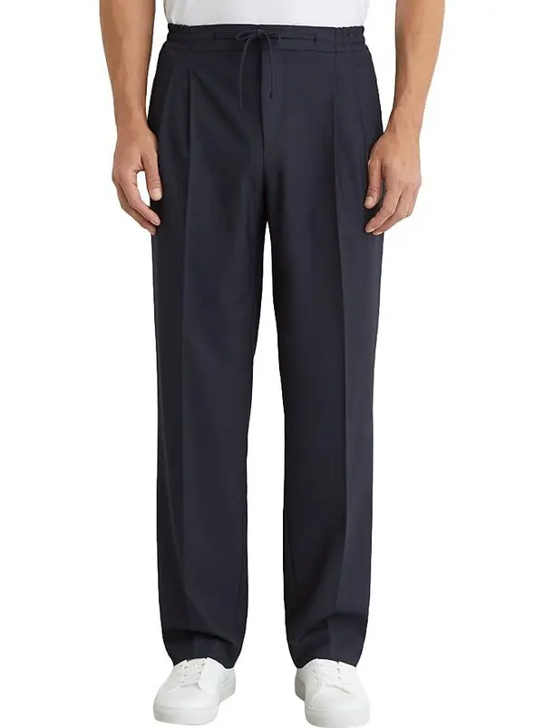 REISS Arden Relaxed Drawstring Trousers - Navy