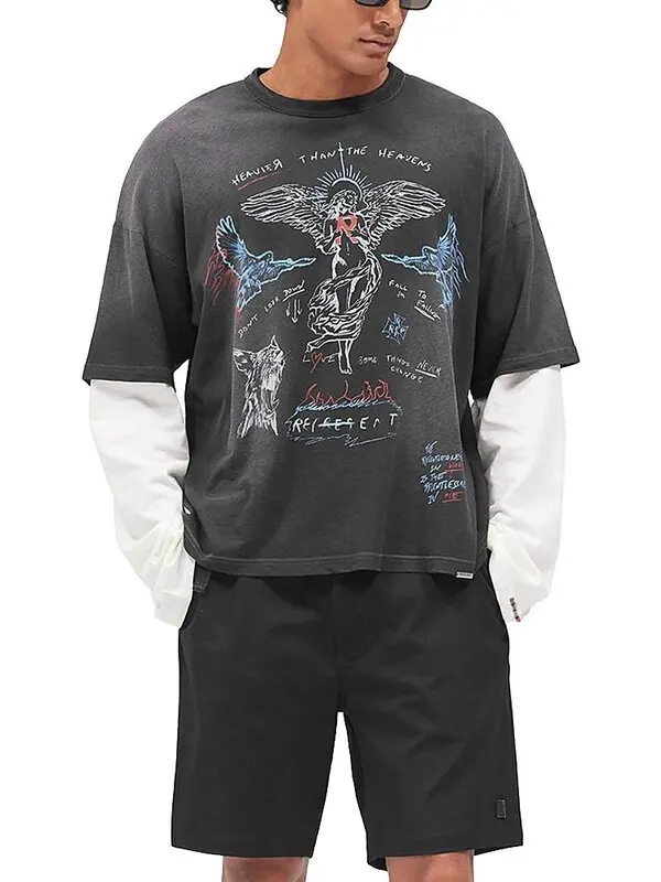 REPRESENT Heavier Than Heavens Cotton & Hemp Logo Graphic T-shirt - Black