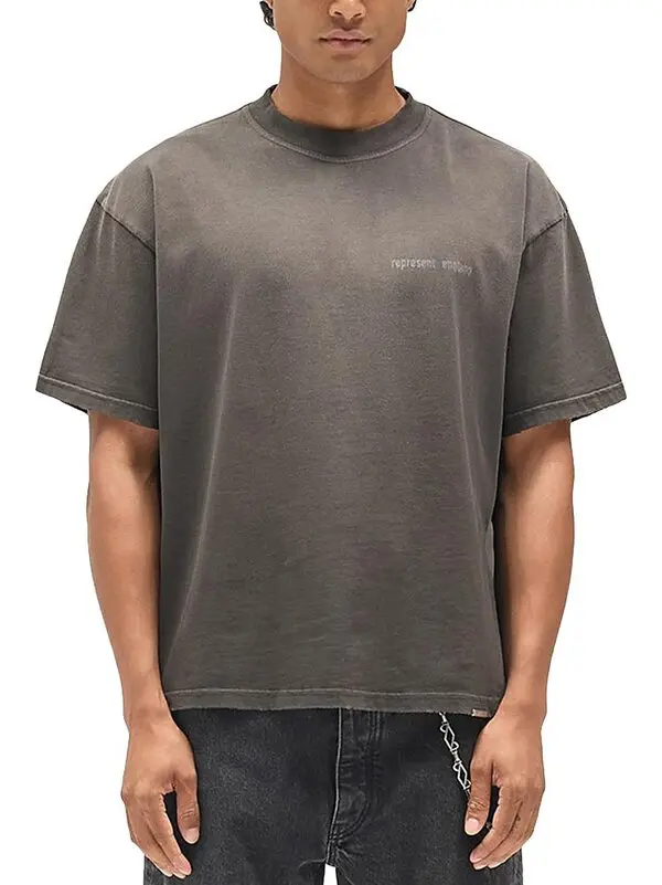 REPRESENT Resent Cotton 1993 Logo Graphic Crewneck T-shirt - Ash