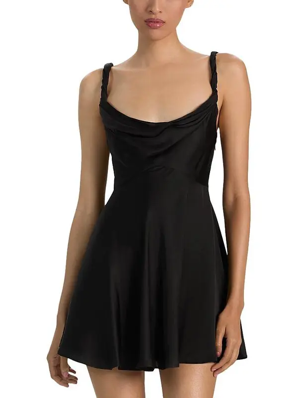 Alice + Olivia Monique Twist Strap Mini Dress - Black