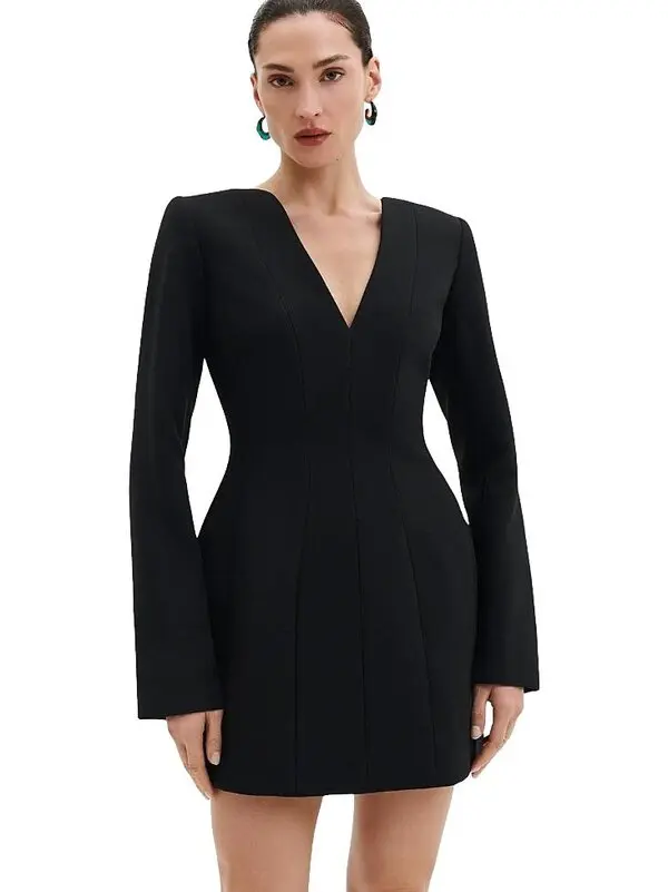 MALINA Ninni Hourglass Mini Dress - Black