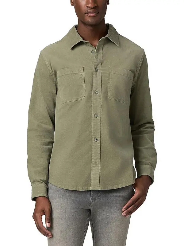Paige Carmody Cotton Blend Micro Cord Pocket Shirt - Cedar Moss