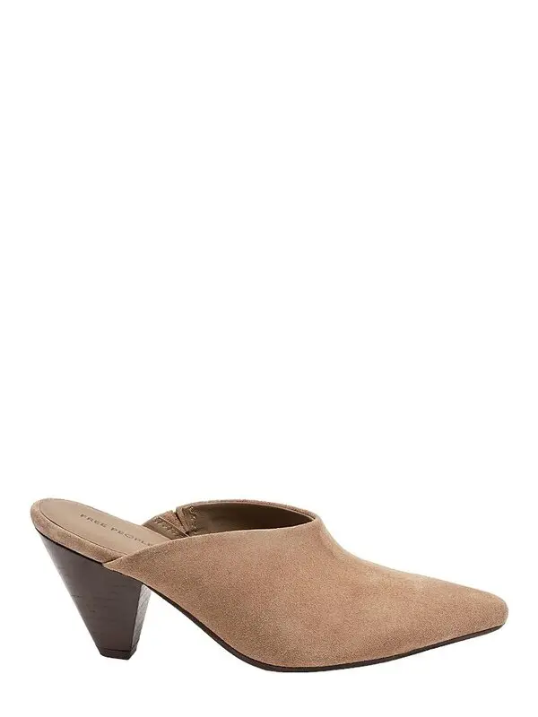 Free People Stellar Leather Mules - Faded Sadd