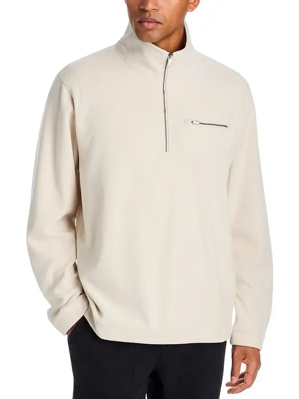Vuori Aspen Stand Collar Quarter Zip Sweater - Bone