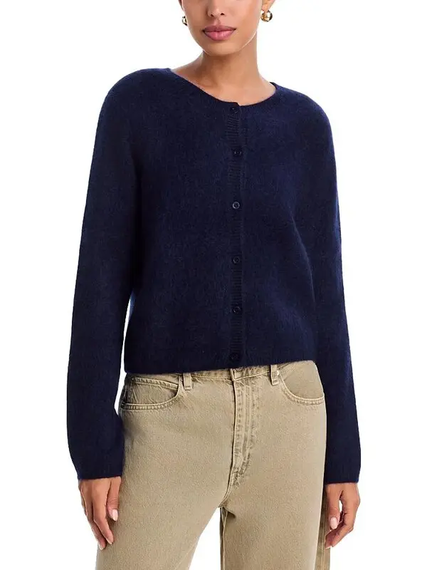 FRAME The Teddy Wool And Cashmere Cardigan - Navy