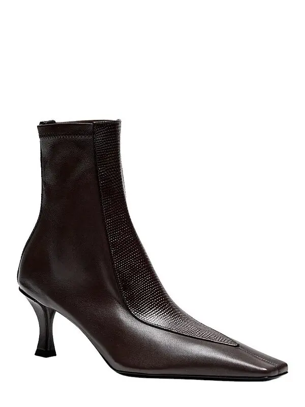 Proenza Schouler Trap Stretch Leather Ankle Boots - Umber