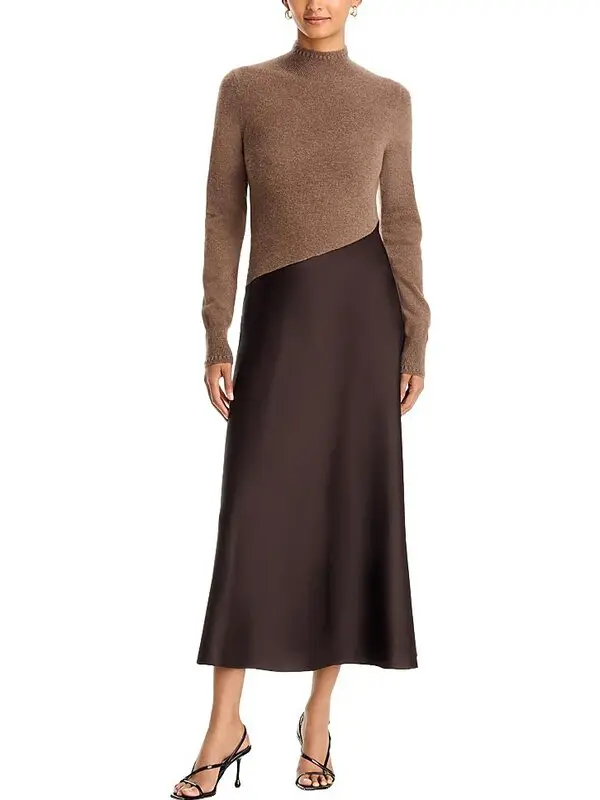 Tanya Taylor Vera Turtleneck Midi Dress - Dark Fig