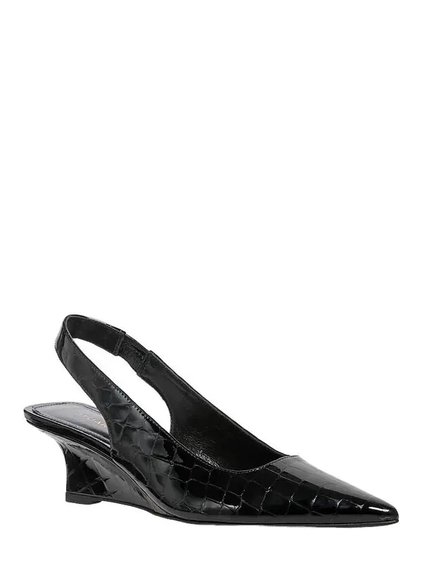 STUART WEITZMAN Vinnie 50 Wedge Pumps - Black Croc