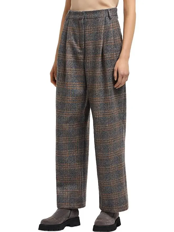 Emporio Armani Icon Checkered Trousers - Beige/grey