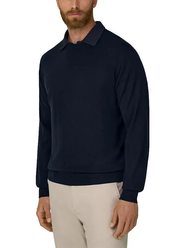 Boggi Milano Extrafine Merino Wool Crew Neck Jumper - Navy Blue