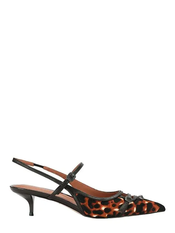 Kurt Geiger Knightsbridge Printed Leather Slingback Pumps - Open Brown