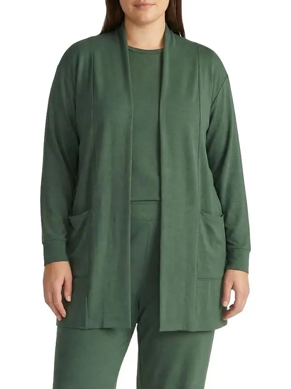 Universal Standard Plus Travelknit Minimalist Cardigan - Conifer