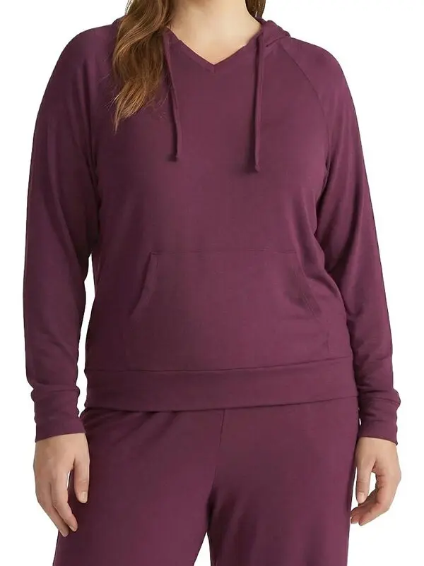 Universal Standard Plus Travelknit V-neck Hoodie - Gamay