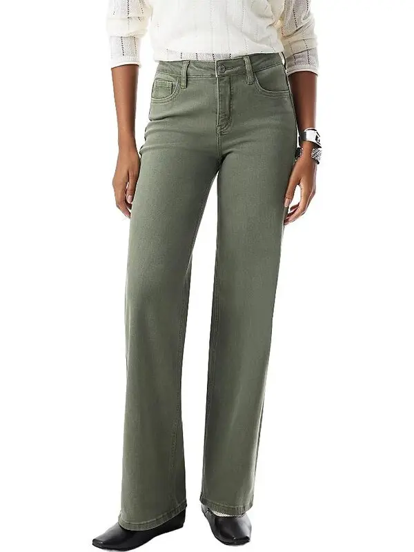 BAYEAS Mid Rise Wide Leg Denim Jeans Stretch Comfortable - Initia