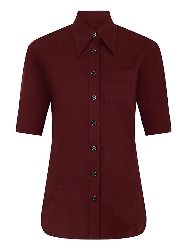 Rabanne Haut Cotton Shirt - Beet Red