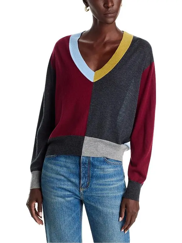 TOCCIN Sia Wool V Neck Sweater - Multi