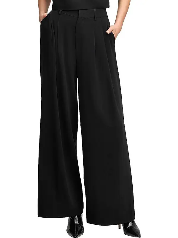 Cinq À Sept Marne Pleated Crepe Pants - Black