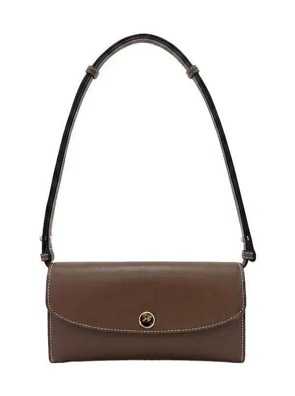 Veronica Beard Stitched Leather Crossbody - Whiskey