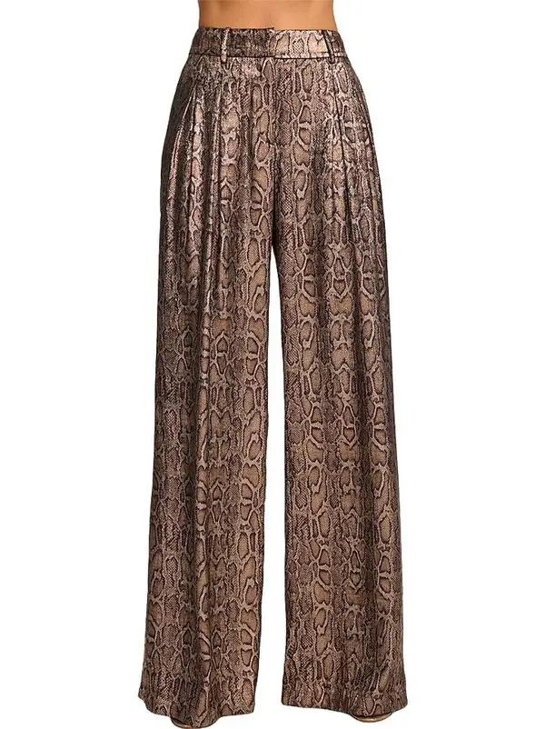Ramy Brook Oscar Metallic Wide Leg Pants - Metallic Python