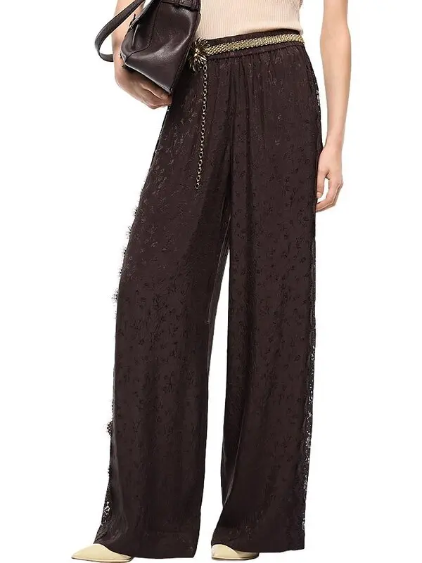 Pinko Philesia Jacquard Drawstring Pants - Black Coffee