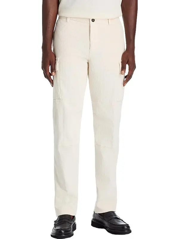 Eleventy Cotton Modal Stretch Corduroy Cargo Pants - Ivory