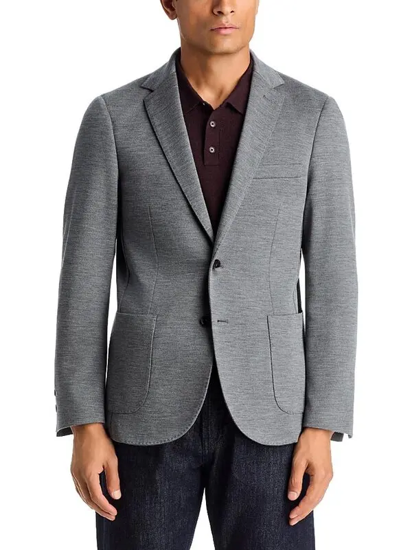 MAURIZIO BALDASSARI Loro Piana Fabric Wool Jersey Unstructured Slim Fit Sport Coat - Medium Grey
