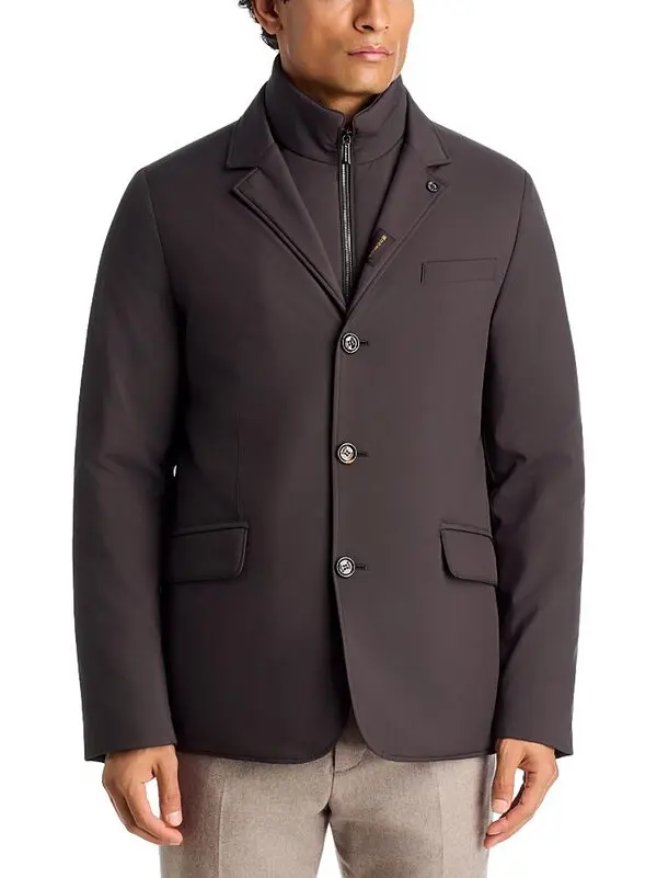 MOORER Nobile Removable Bib Insert Jacket - Dark Brown