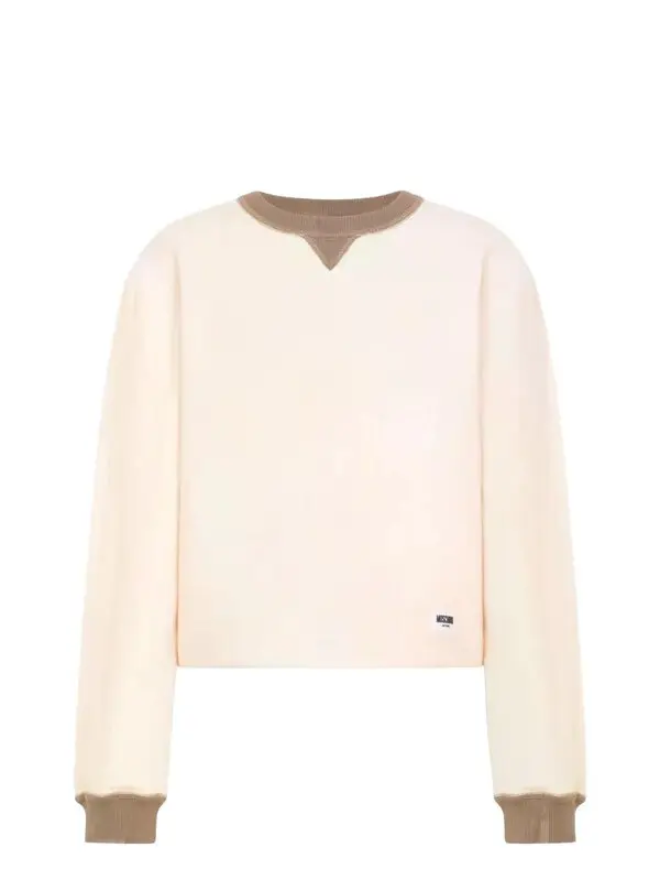 Moschino Logo-patch Ribbed-trim Sweater - Neutrals