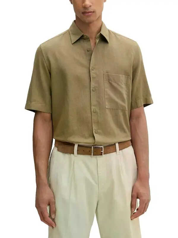 Marc O'polo Short-sleeve Chest-pocket Shirt - Green