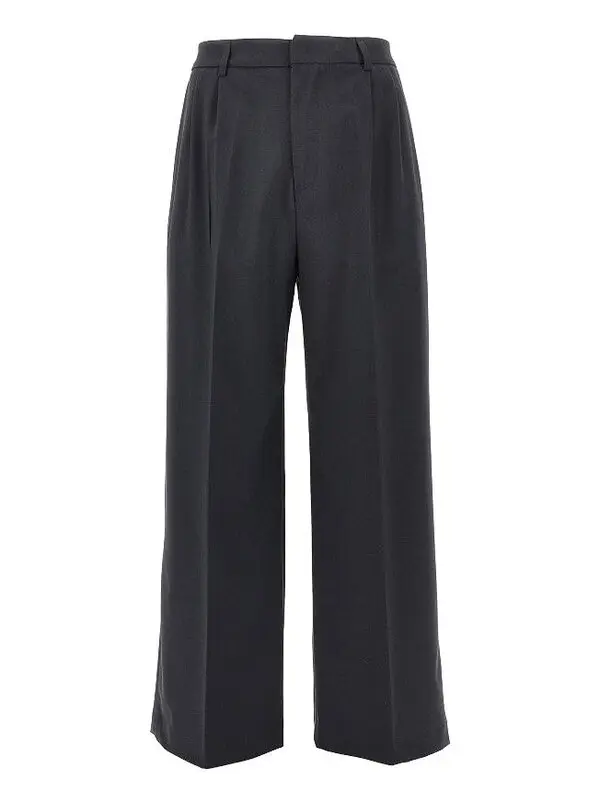 THESTROY Double Dart Light Wool Pants - Black