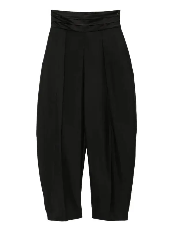 RÓHE Puck Pleated High-waisted Trousers - Black