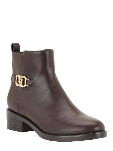 Tommy Hilfiger Kameny Faux Leather Bootie - Deep Brown