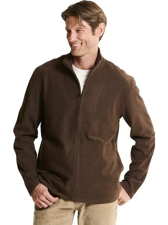 JACHS Ultra Soft Heather Knit Full Zip - Chocolate