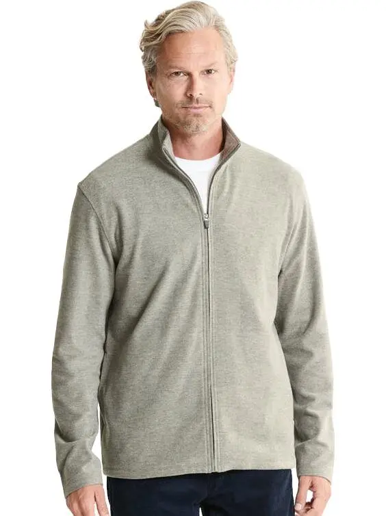 JACHS Ultra Soft Heather Knit Full Zip - Olive