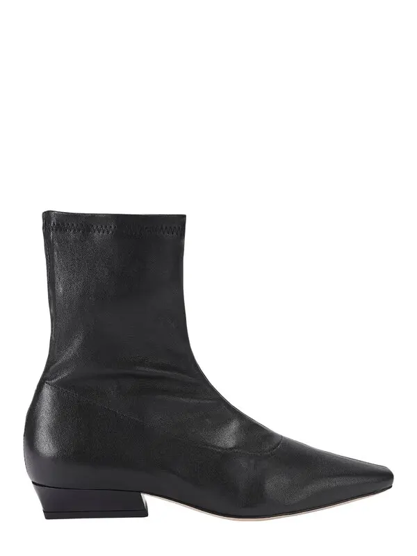 Staud Leather Wally Sock Ankle Boots - Black