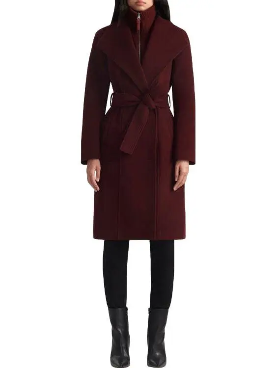 Mackage Norita Wool Coat With Removable Bib - Garnet