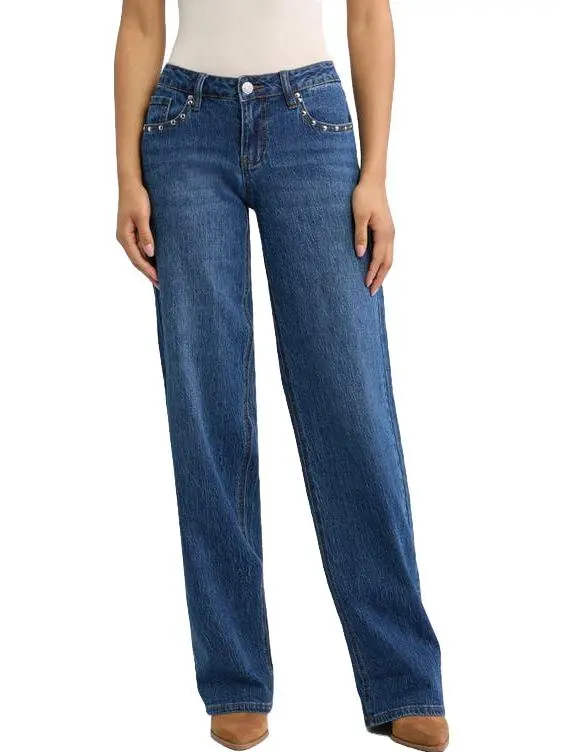 YMI Britney Studded Wide Leg Jeans - 08s