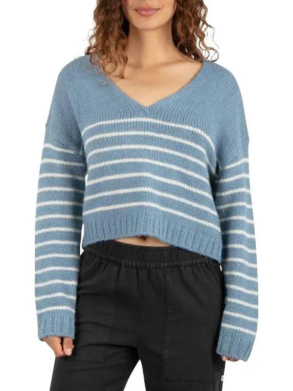 Hurley Greenlake Striped V-neck Sweater - Sailing