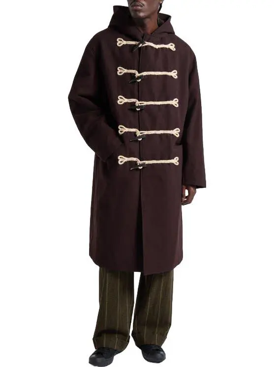 Yohji Yamamoto Toggle Duffle Coat - Bordeaux
