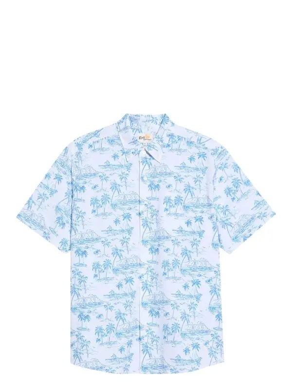 Reyn Spooner Diamond Head Print Button Down Shirt - White