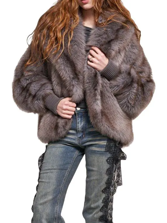 AZALEA WANG Dusk Faux Fur Jacket - Grey