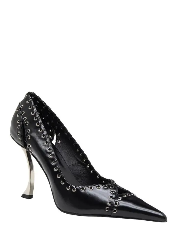 Jeffrey Campbell Fix Me Pointed Cap Toe Pump - Black