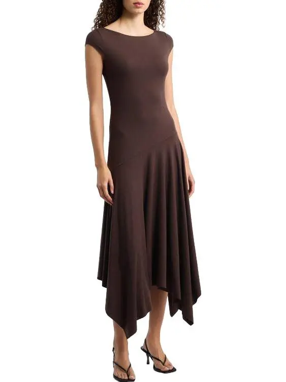 REFORMATION Danica Handkerchief Hem Knit Dress - Mole