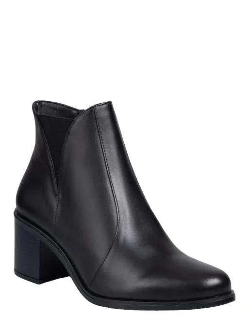 MANELA Arley Block Heel Side Up Bootie - Black