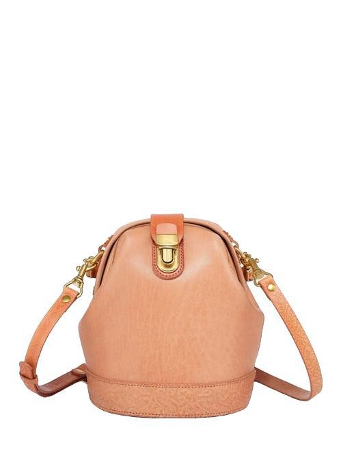 OLD TREND Doctor Genuine Leather Structured Bucket Crossbody - Blush
