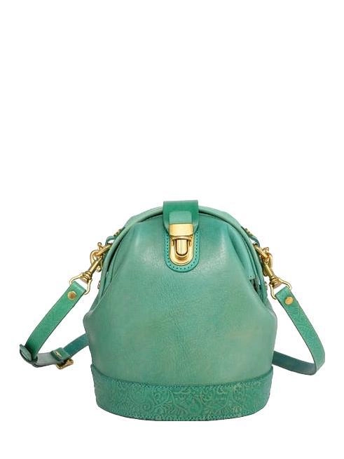 OLD TREND Doctor Genuine Leather Structured Bucket Crossbody - Mint