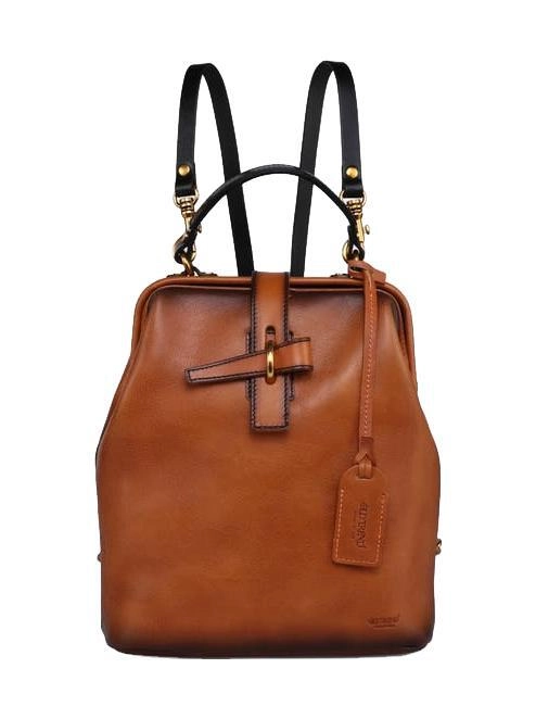 OLD TREND Pamela Genuine Leather Organized Travel Backpack - Chestnut