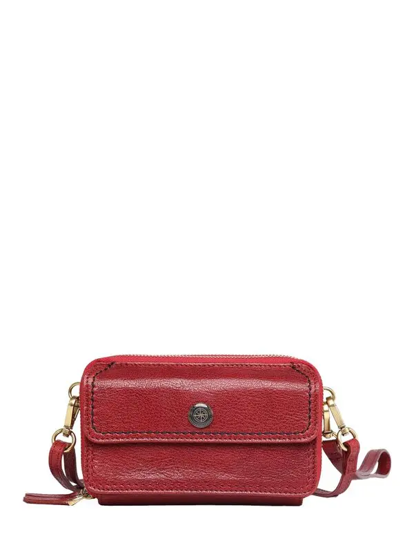 OLD TREND Northwood Genuine Leather Convertible Crossbody Wallet - Red