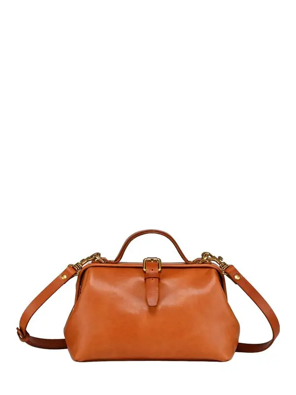 OLD TREND Doctor Mini Genuine Leather Structured Crossbody - Chestnut